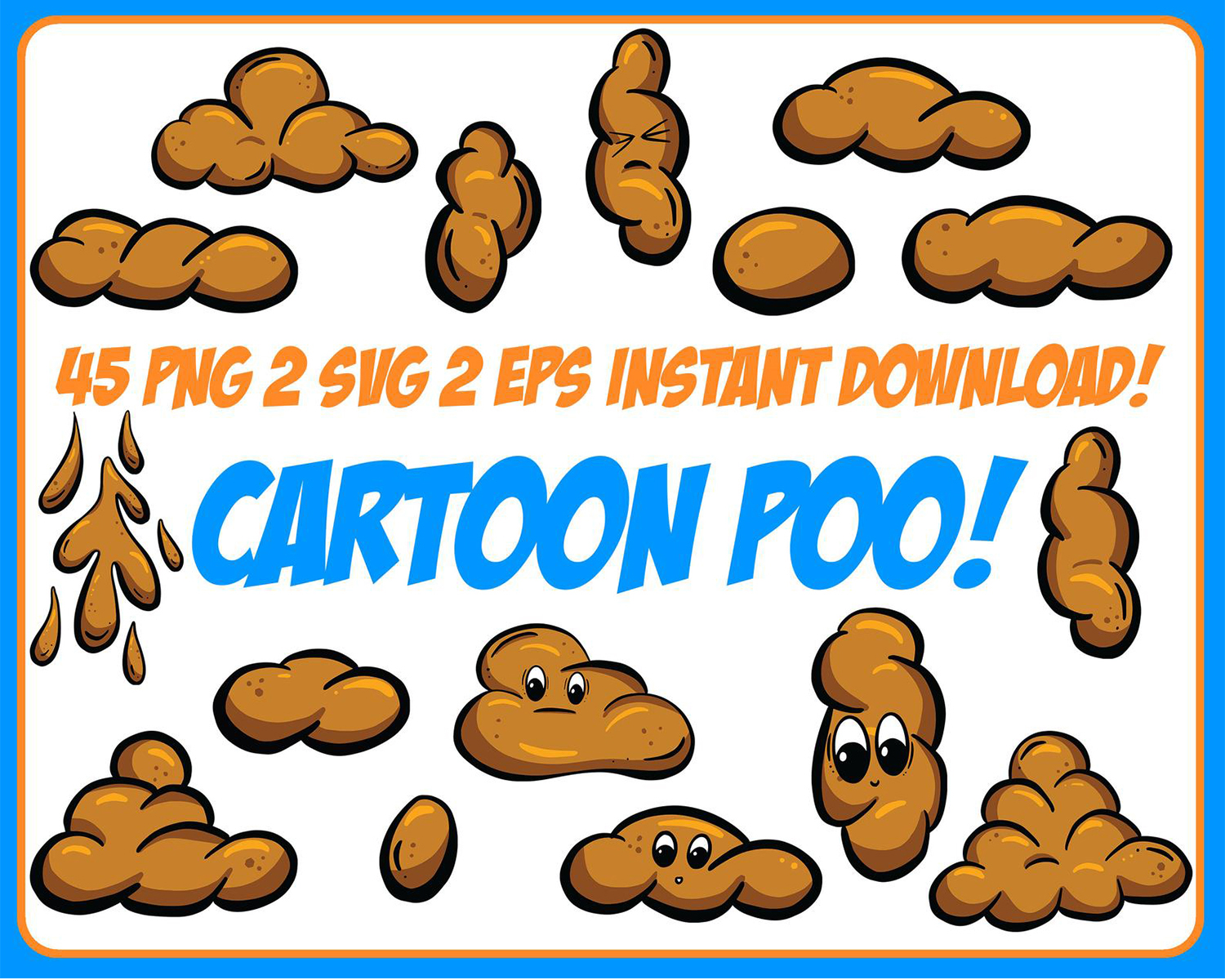 New Cartoon Bundle – Poop and Dookie! – SQUEEB CREATIVE