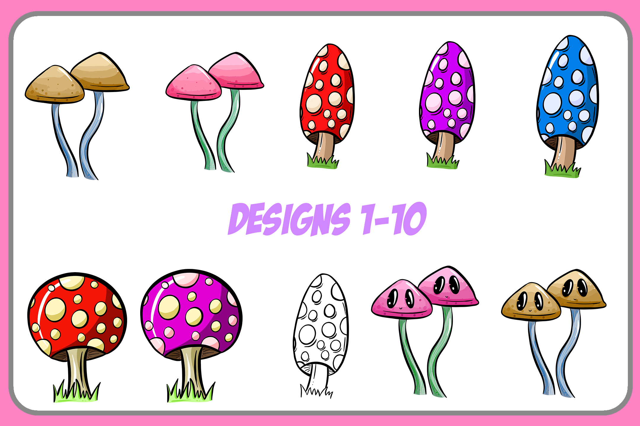 Magical Mushrooms and Toadstool Cartoon Collection! – SQUEEB CREATIVE