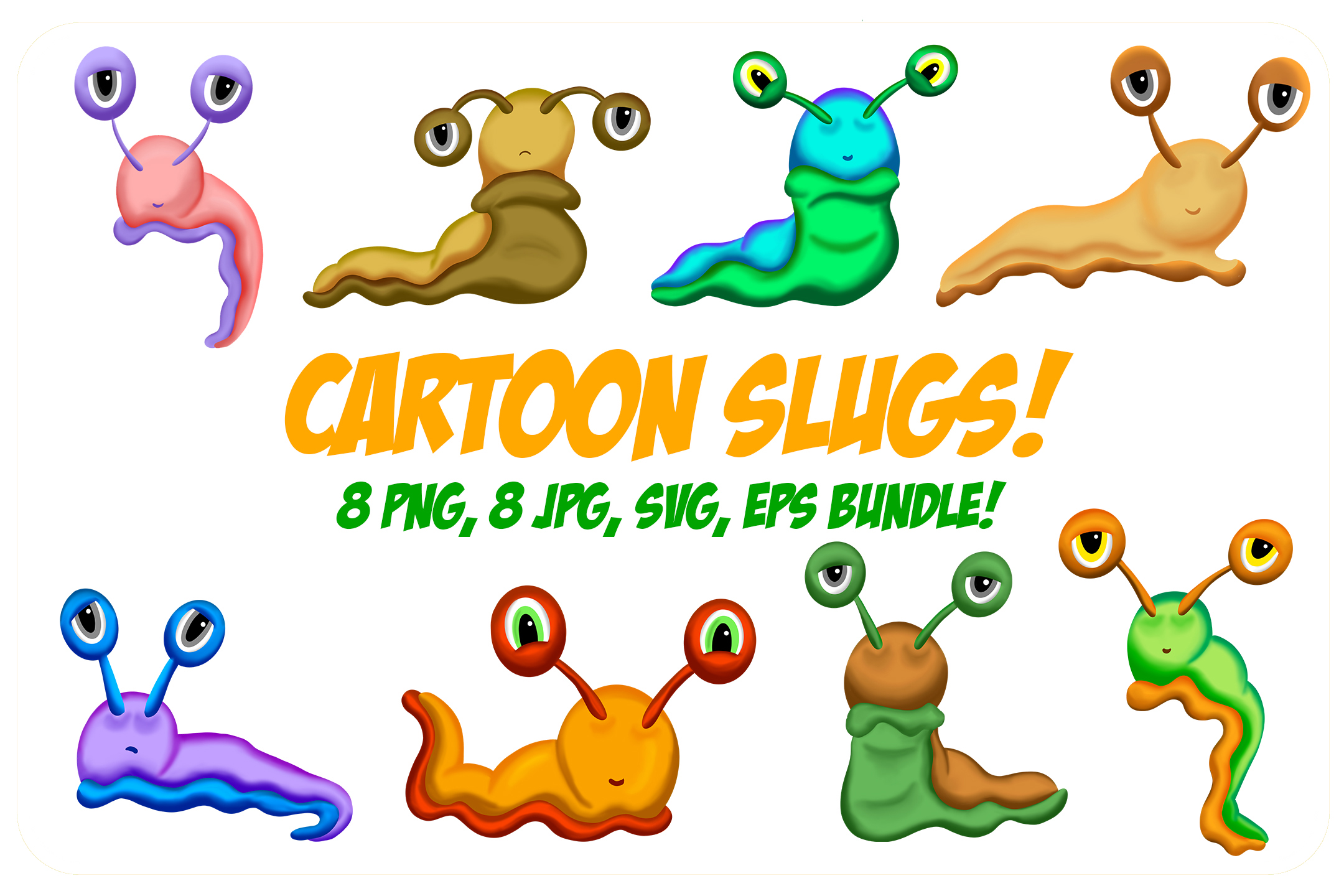 Slimy Slugs Cartoon Character Bundle! – SQUEEB CREATIVE