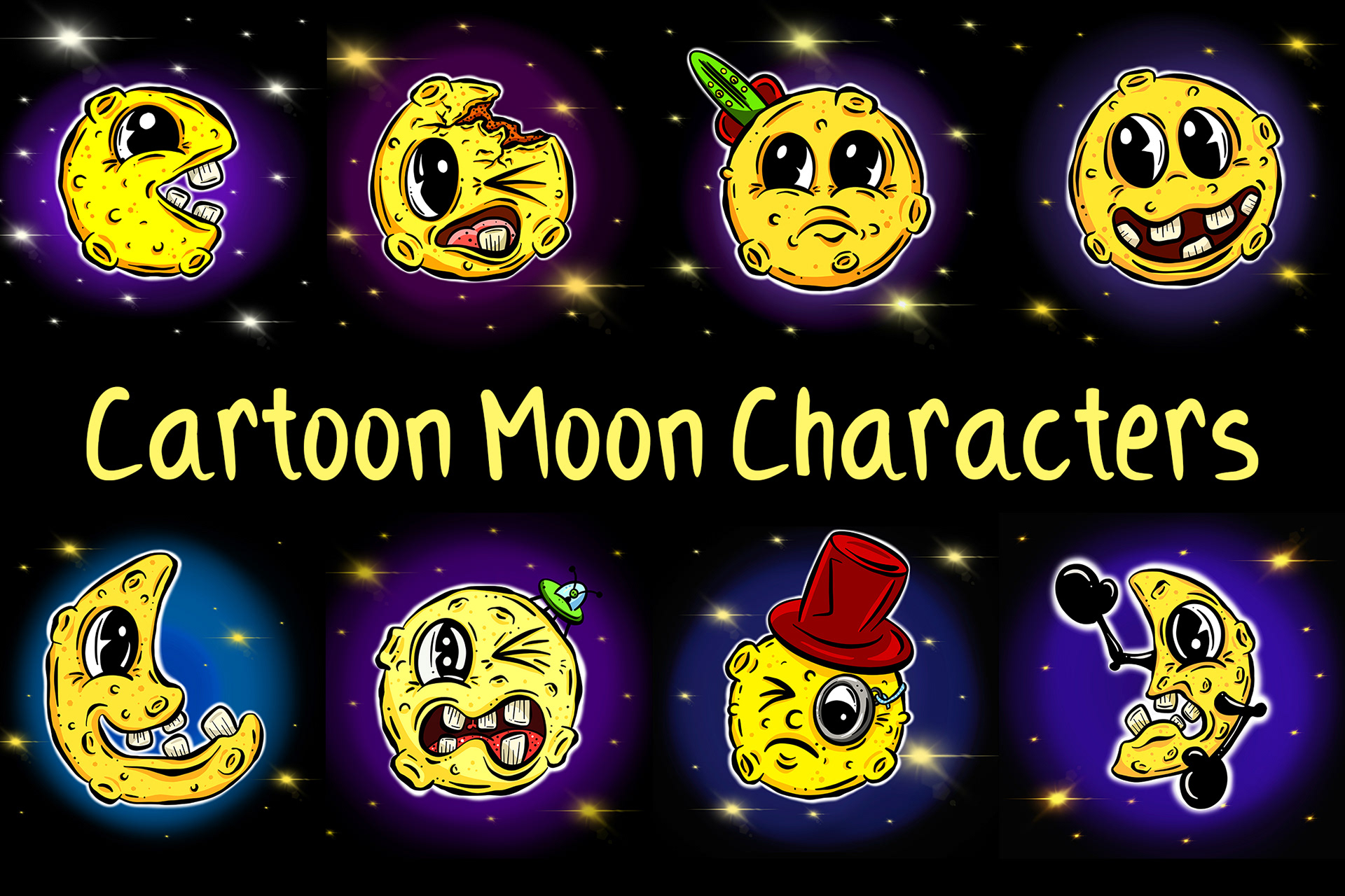 Man in the Moon Cartoon Lunar Illustrations – SQUEEB CREATIVE
