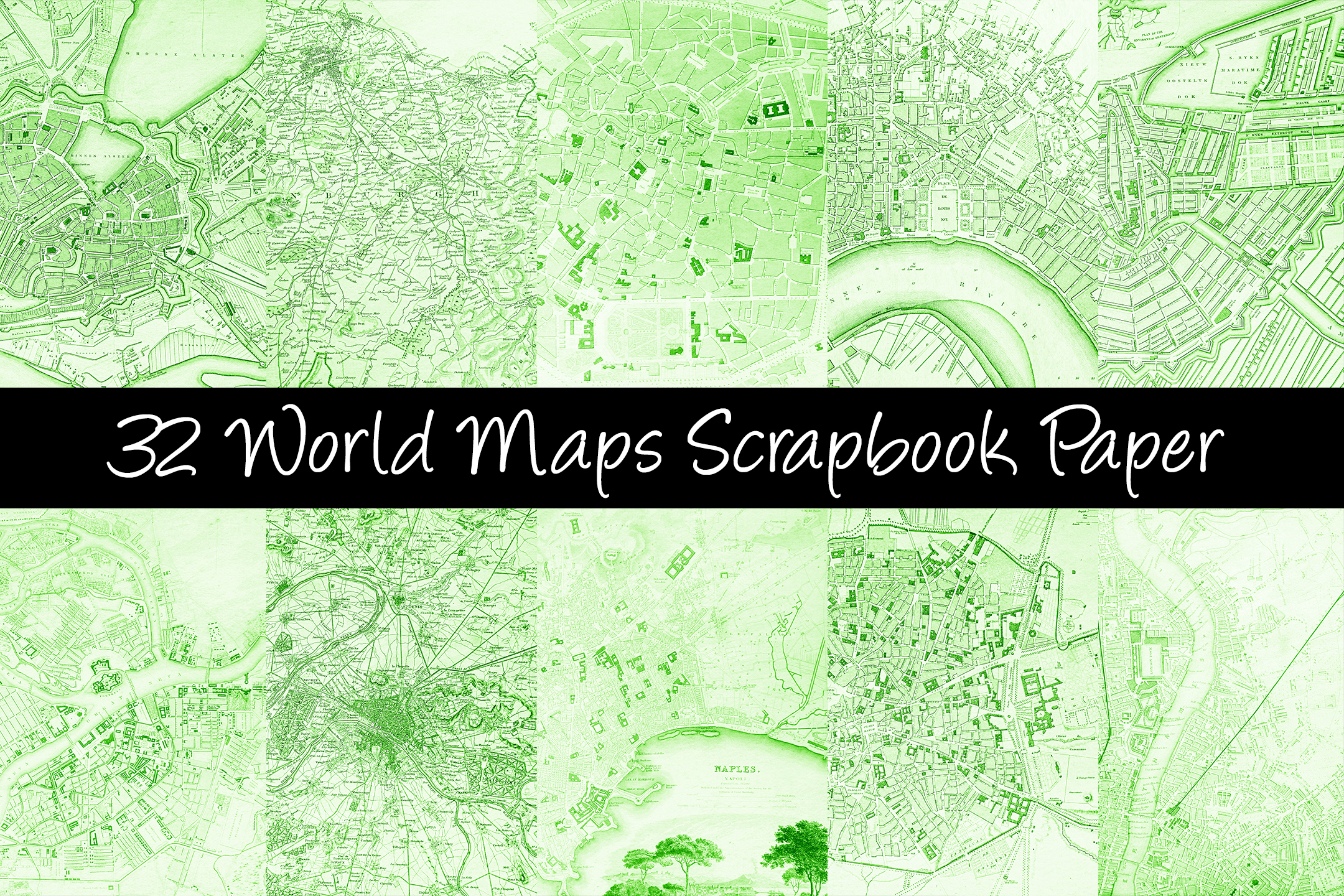World Maps Scrapbooking Paper Bundles Download – SQUEEB CREATIVE