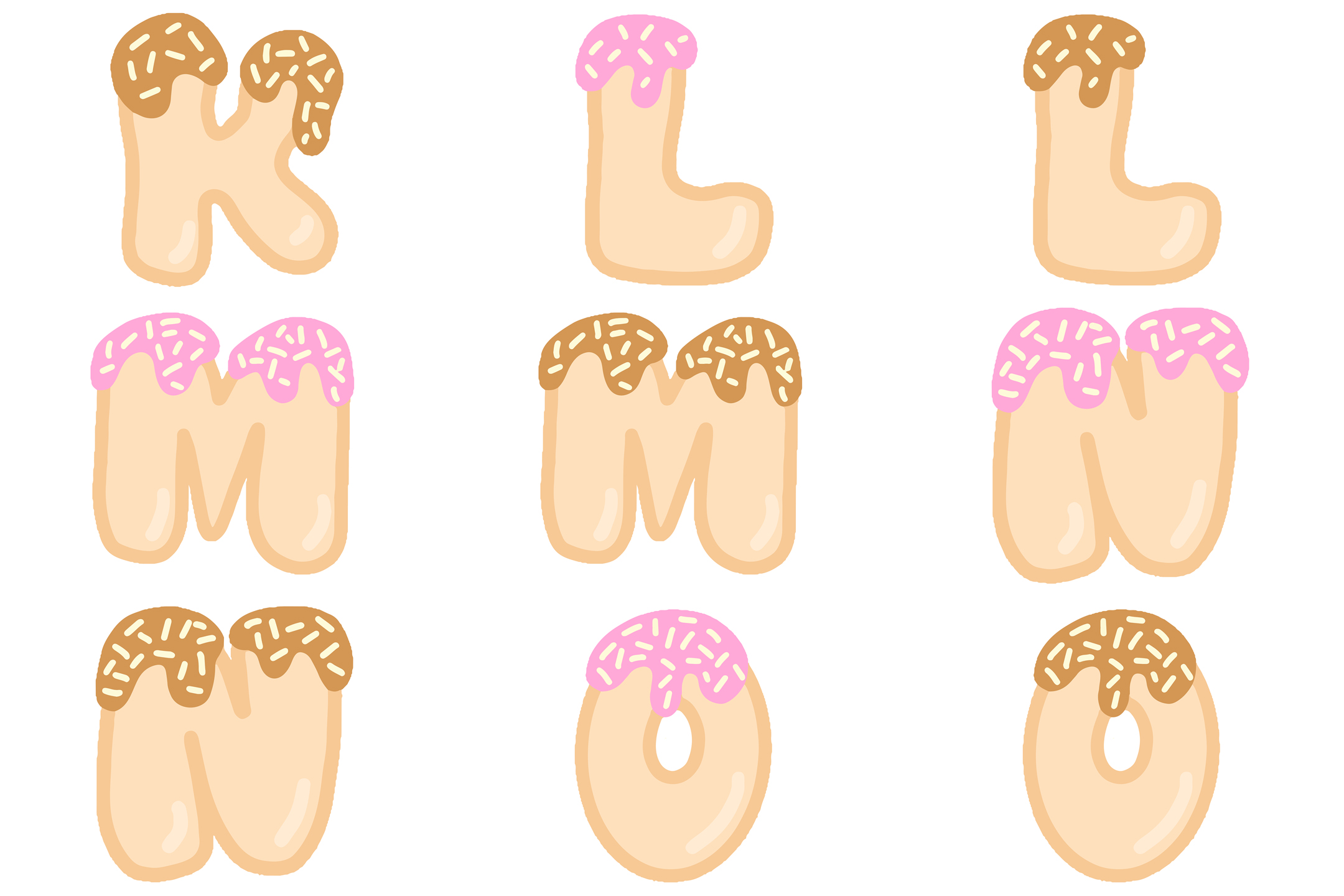 Cute Cupcake Chocolate and Pink Frosting Font Letter Design – SQUEEB ...