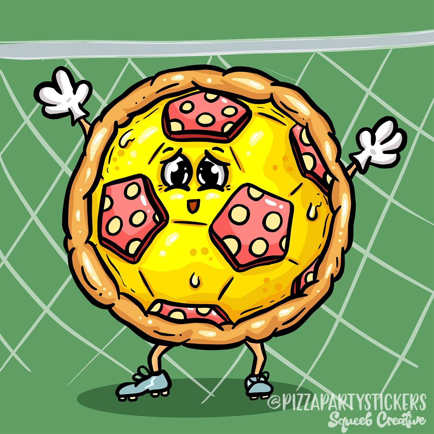 Pizza Party Stickers Football World Cup Pepperoni Pizza – SQUEEB CREATIVE