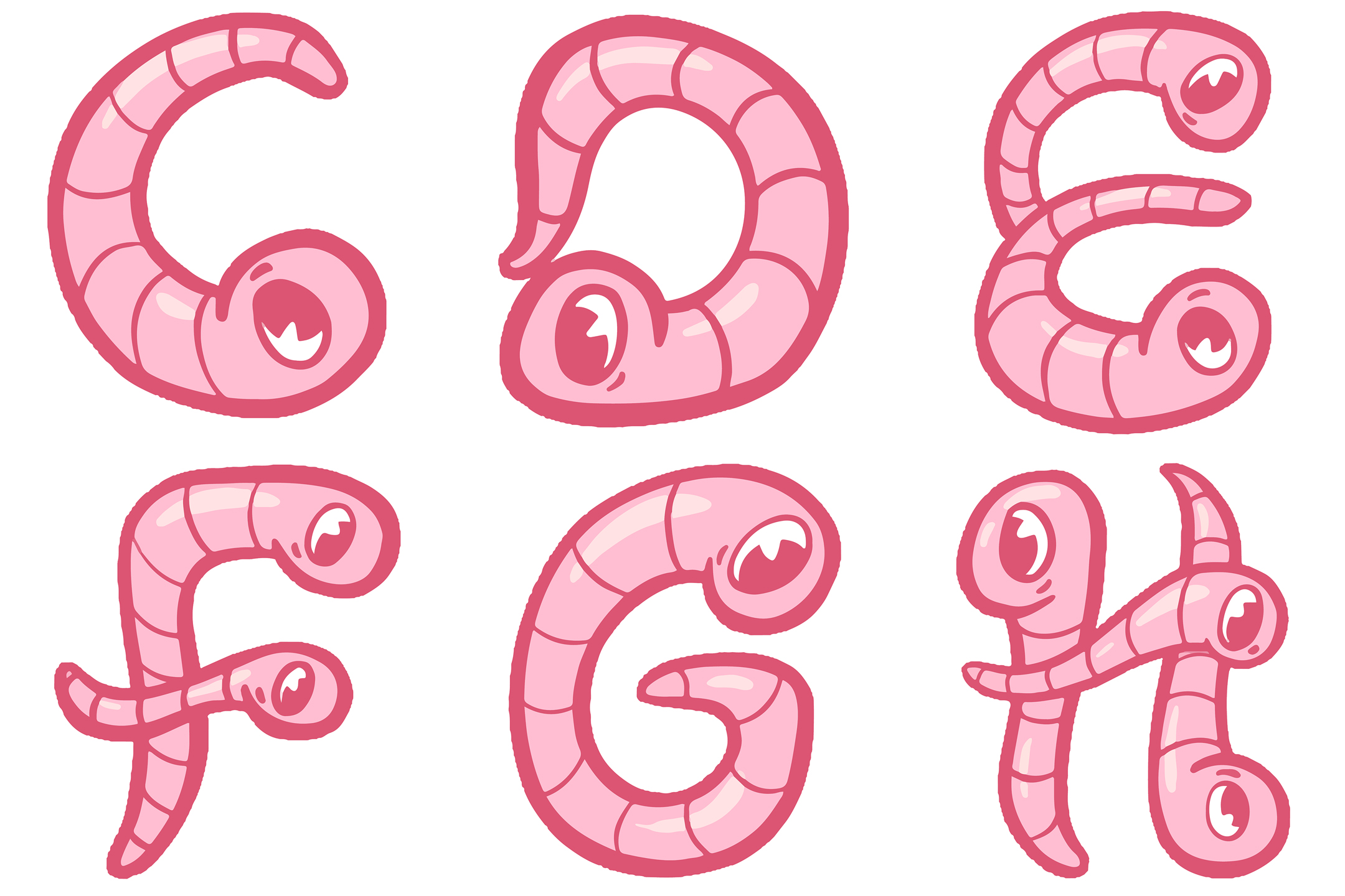 Wiggly Worms Cartoon Lettering Font Design – SQUEEB CREATIVE