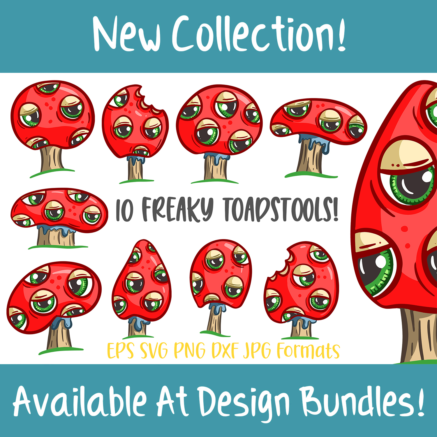 Freaky Toadstools Magic Mushroom Cartoon Illustrations – SQUEEB CREATIVE