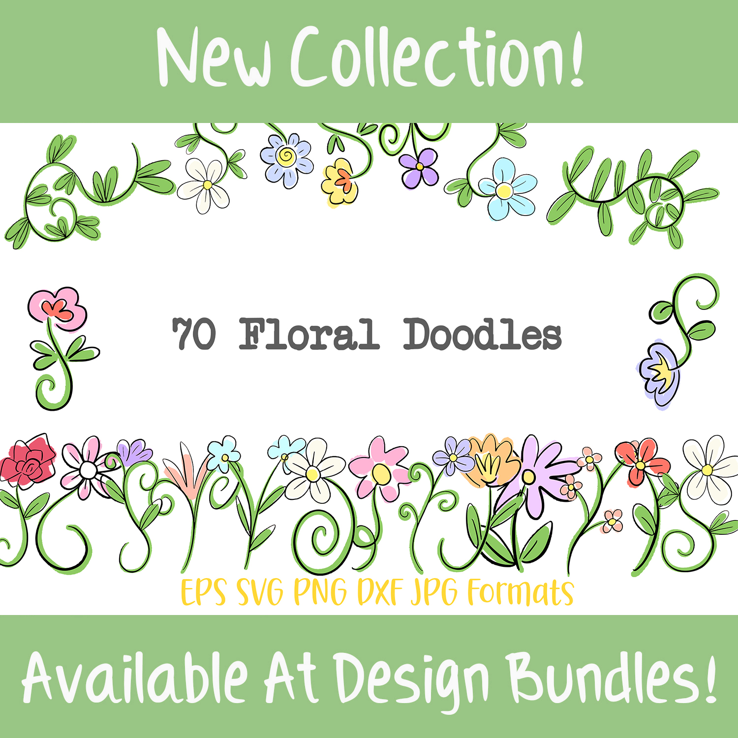 Spring Floral Wildflower Doodle Illustration Collection – SQUEEB CREATIVE