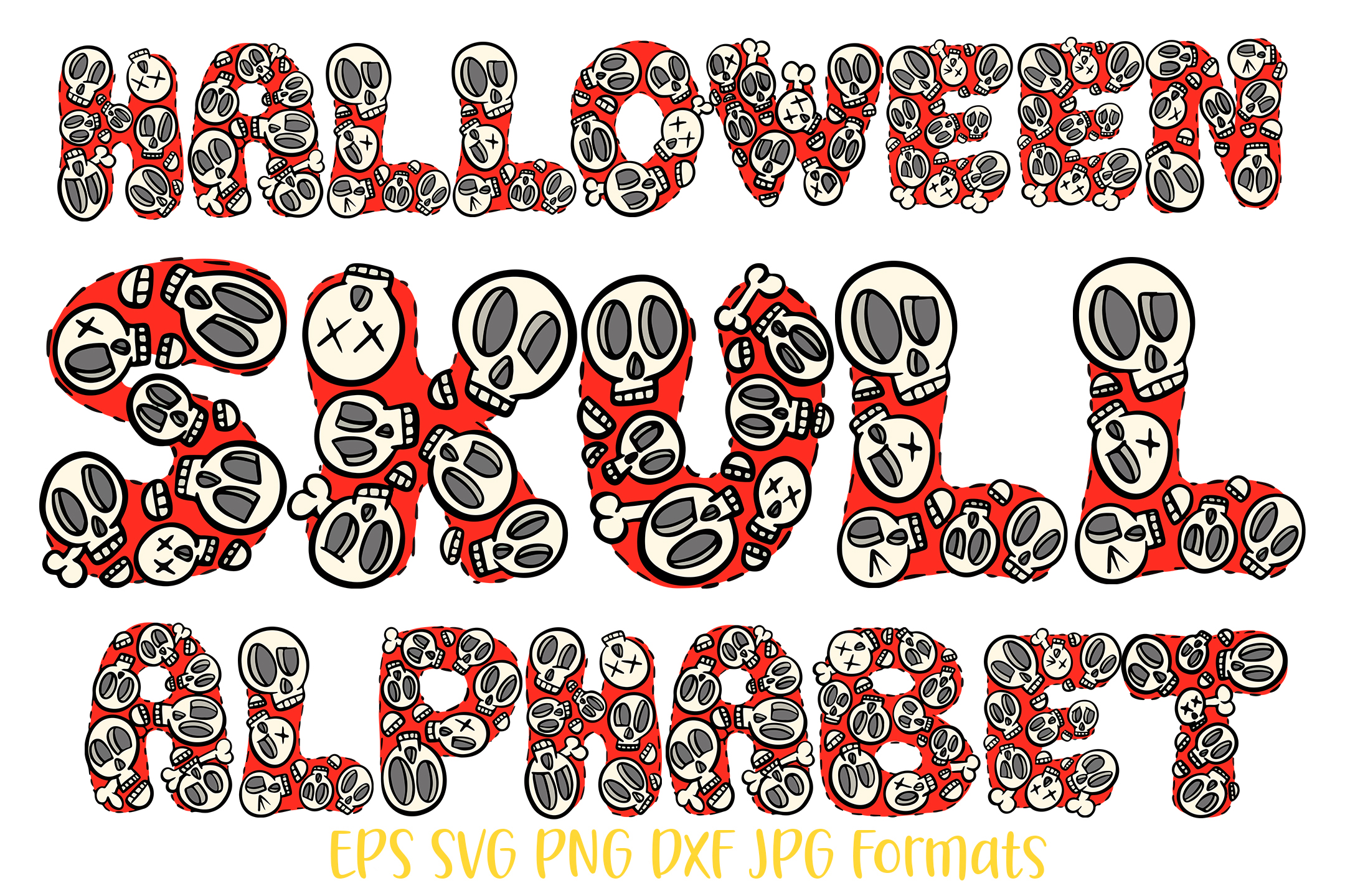 Spooky Skull Font Alphabet Collection for Halloween! – SQUEEB CREATIVE
