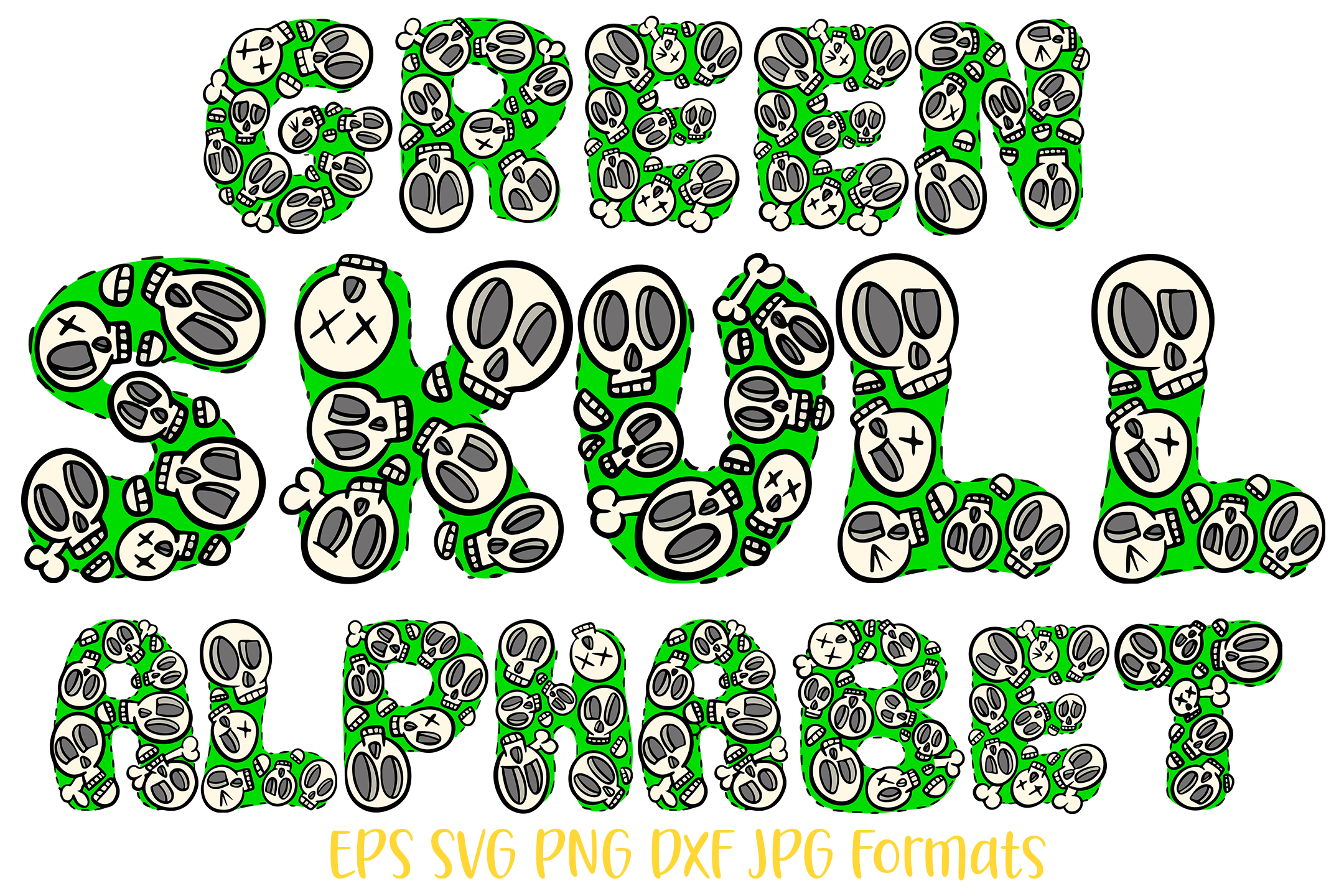 Spooky Skull Font Alphabet Collection for Halloween! – SQUEEB CREATIVE